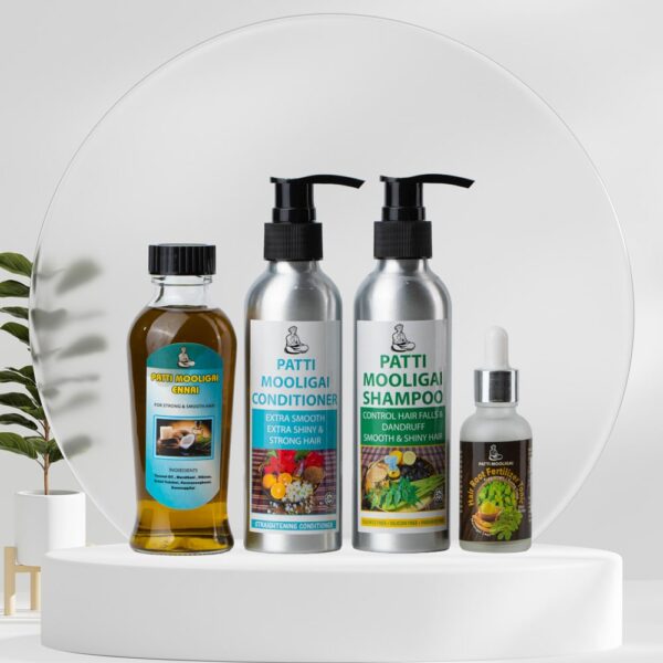 Patti Mooligai Adult Hair Oil Set Plus Hair Root Tonic - Patti Mooligai