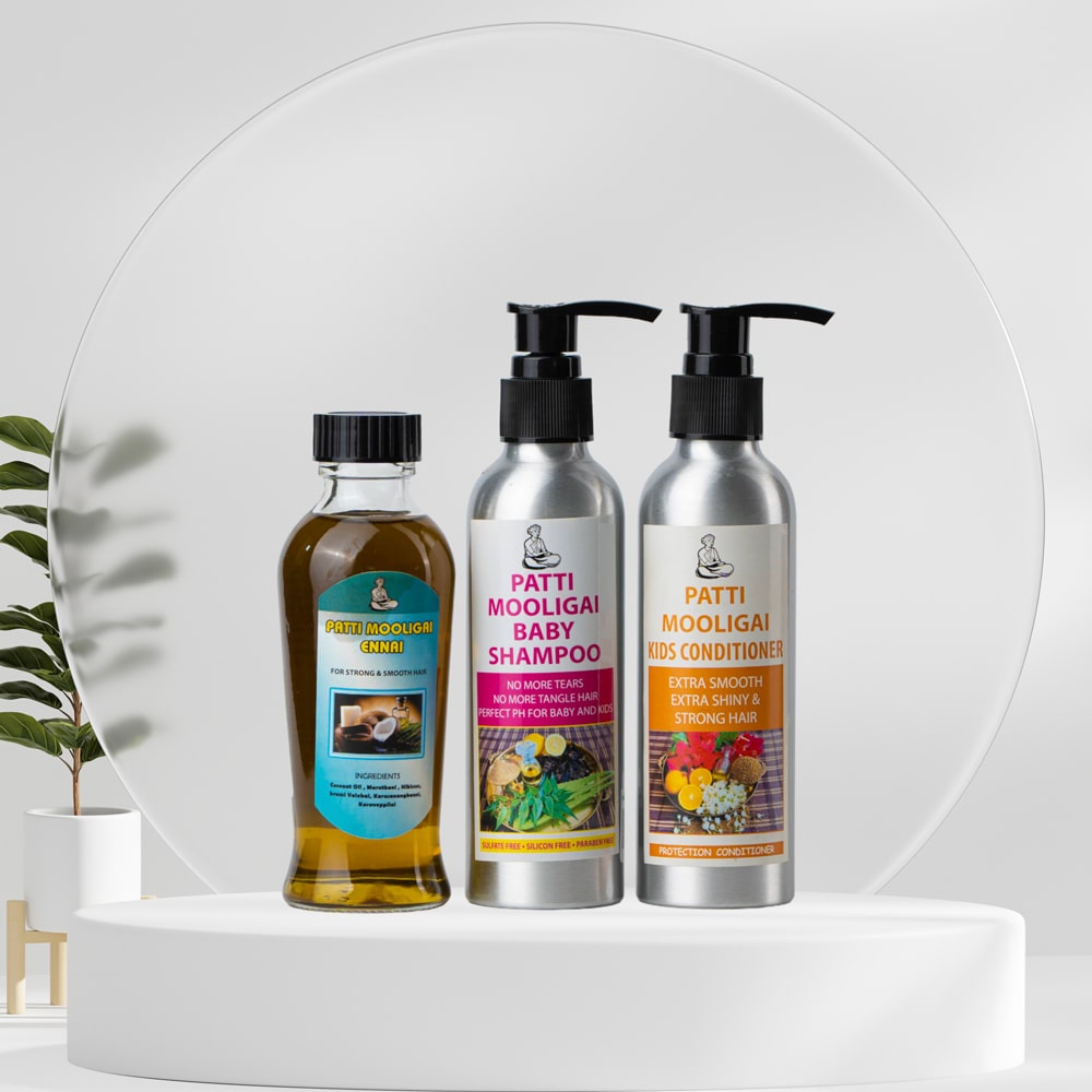 Patti Mooligai Kids Hair Oil Set - Patti Mooligai